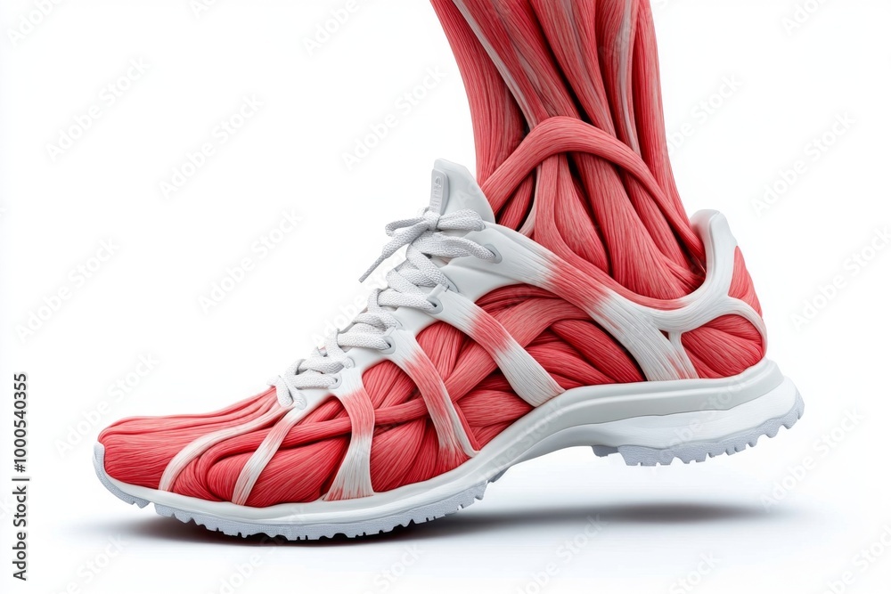Ilustración de Stock Foot biomechanics diagram, showing how the muscles ...