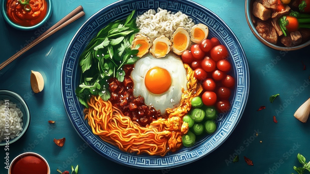 An AI-generated food image showing a fusion of global cuisines on one ...