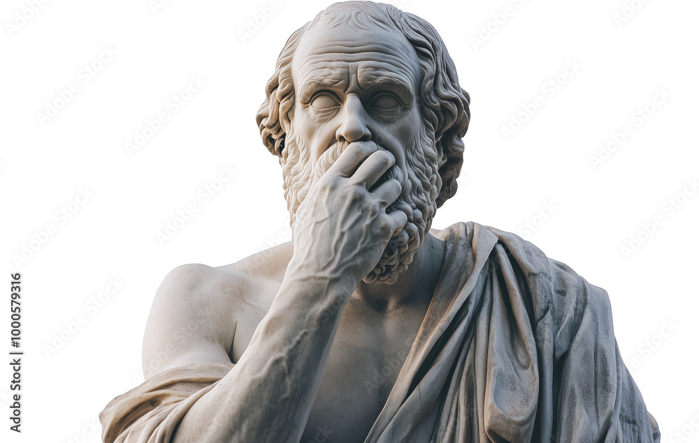 Marble Statue of Socrates, Philosopher in Thought Stock Illustration ...