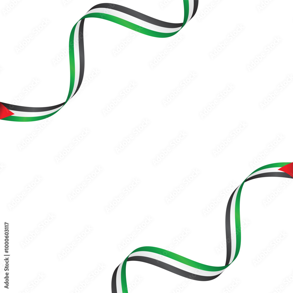 Flag of Palestine border frame. Palestine flag png isolated on white ...