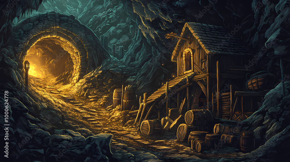 Visual novel background : subterranean dwarven mine. Dwarven Mine ...