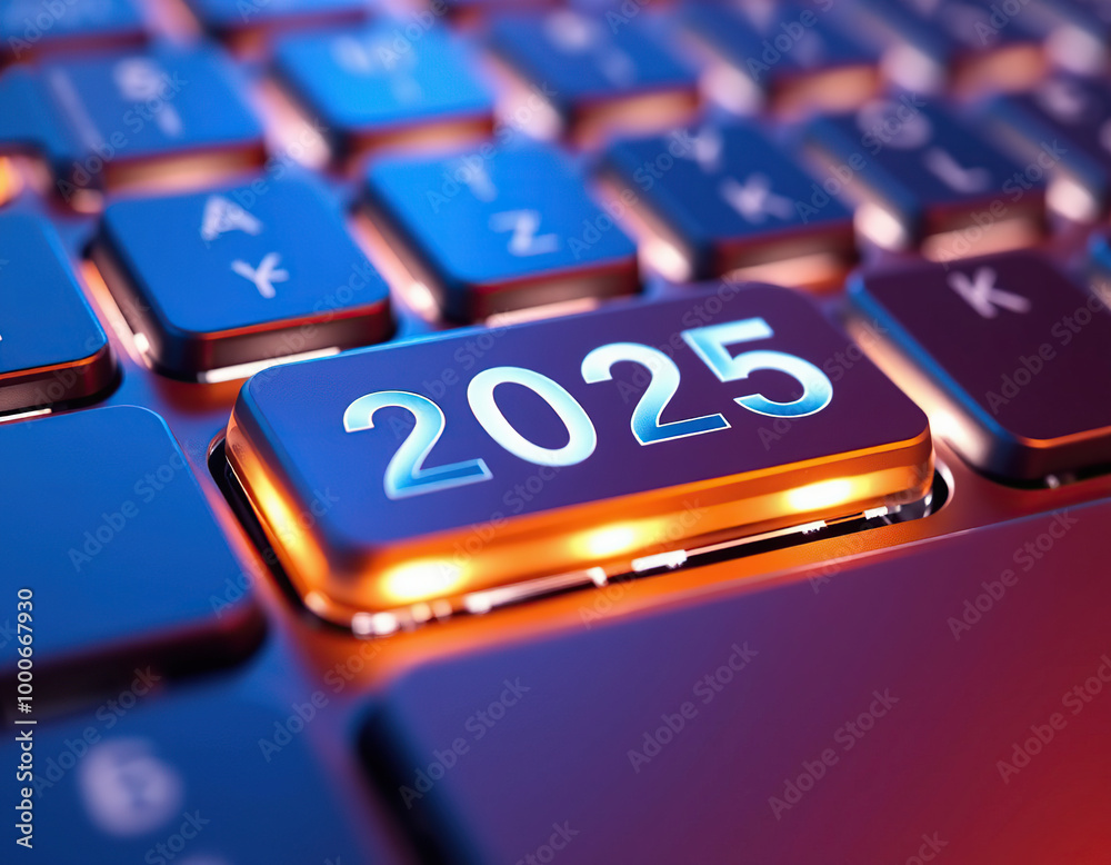 Time key, 2025 activation, New Year Stock Illustration | Adobe Stock