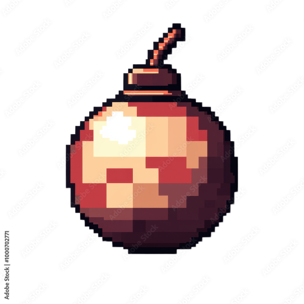 Pixelated Bomb: A blocky, pixel art-style bomb resembling 8-bit ...