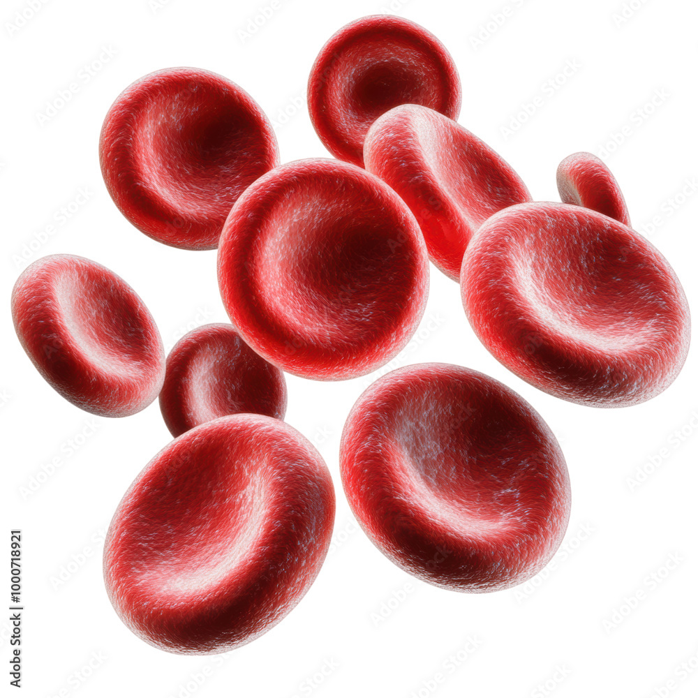 Blood Cells: A stylized representation of red blood cells under a ...