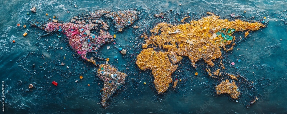 Stock-Foto „Global environmental issue of microplastic pollution ...