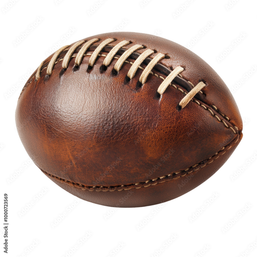 Vintage-Style leather football : An illustration of a vintage-style ...