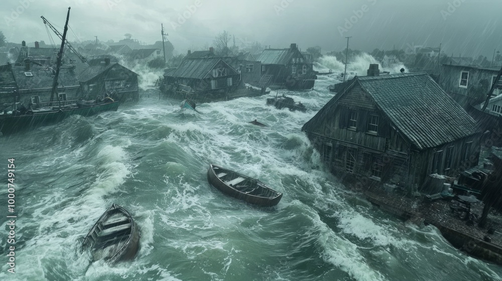 Turbulent Storm Hits Small Fishing Village - Dramatic Footage of Boats ...