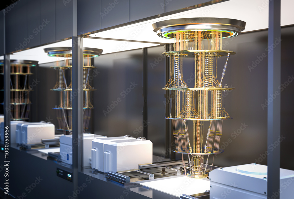 Group of quantum computer machines in shield Stock Photo | Adobe Stock