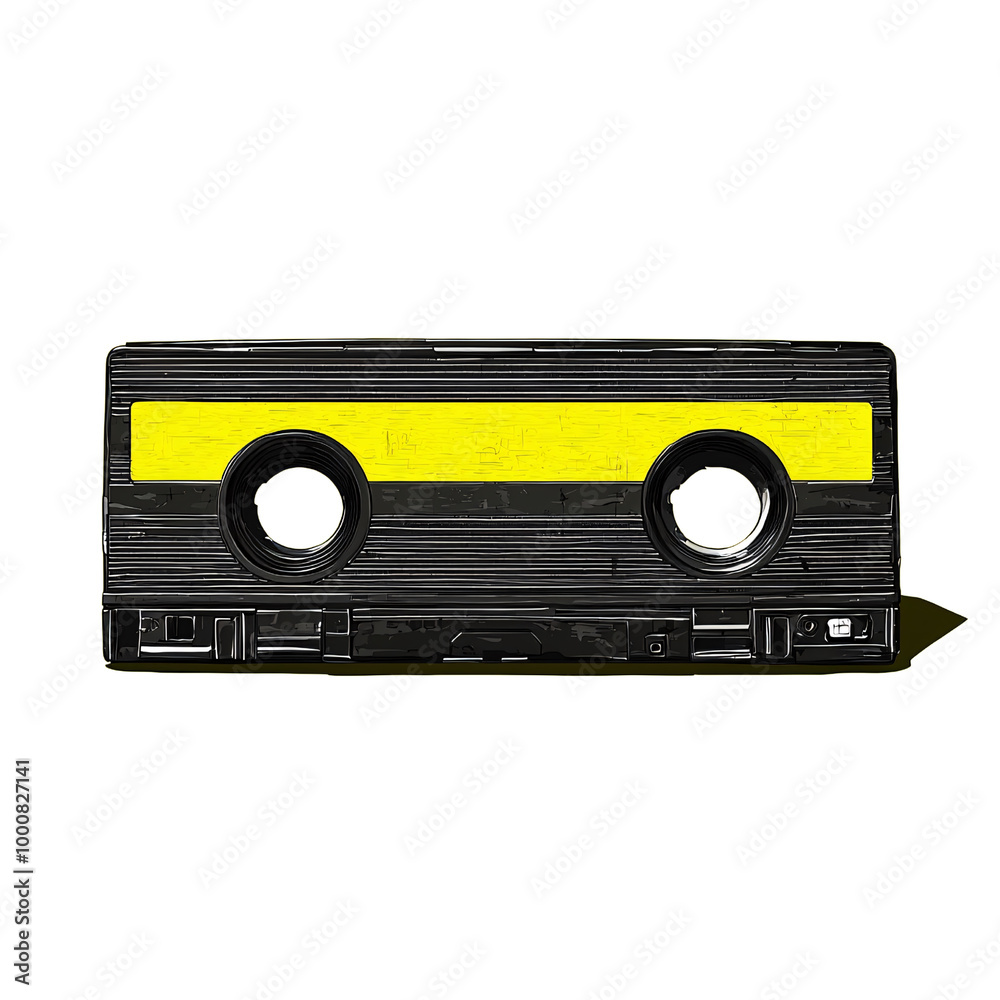Vintage VHS Video Cassette Tape with Yellow Label Retro Technology 90s ...