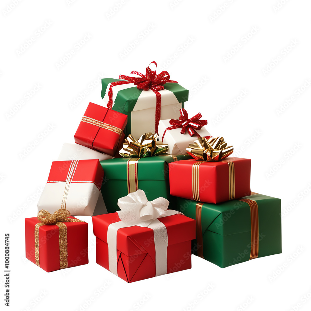Pile of gift boxes, christmas theme, birthday Stock Photo | Adobe Stock