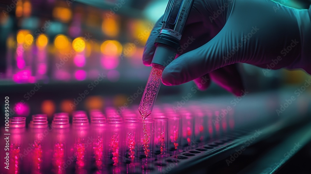 Researcher’s hands manipulate CRISPR tool in modern laboratory ...