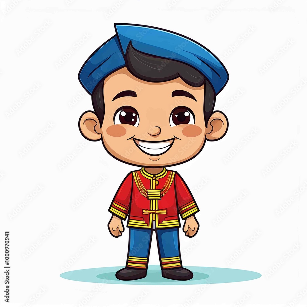 happy filipino kid wearing vector cartoon illustration Stock ...