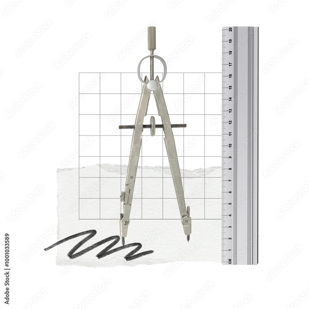 Mathematics aesthetic png, paper collage art, transparent background ...