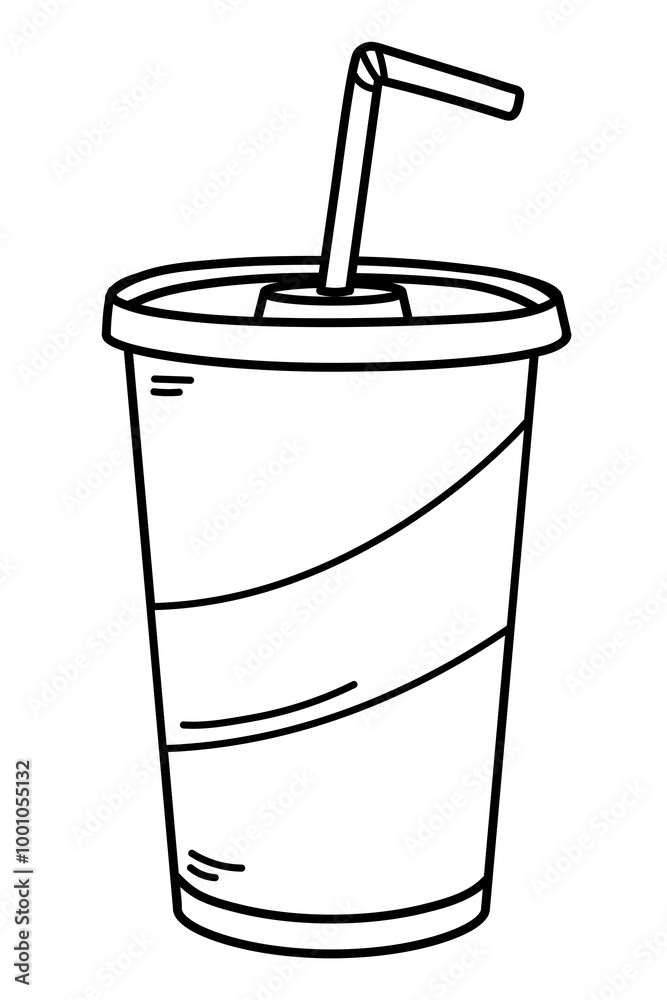 Fizz drink png doodle sticker, black & white illustration, transparent ...