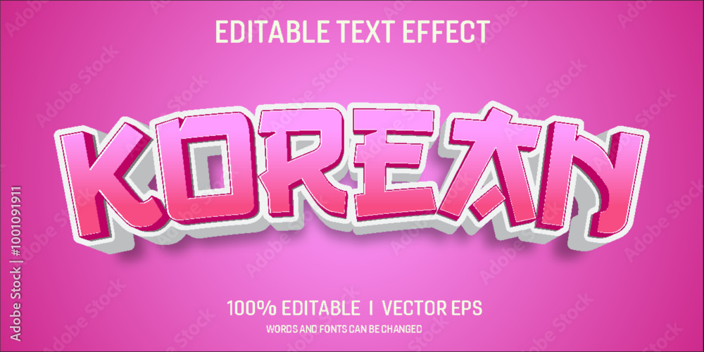 editable korean vector text effect with modern style design Stock ...