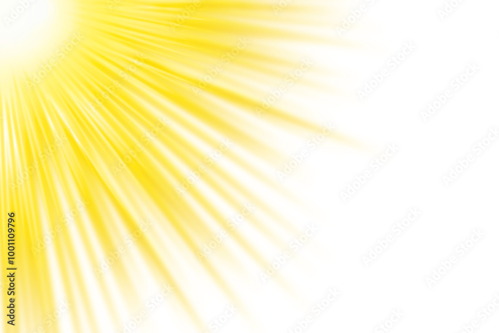 Sun rays effect isolated on transparent background. Glowing sunlight ...