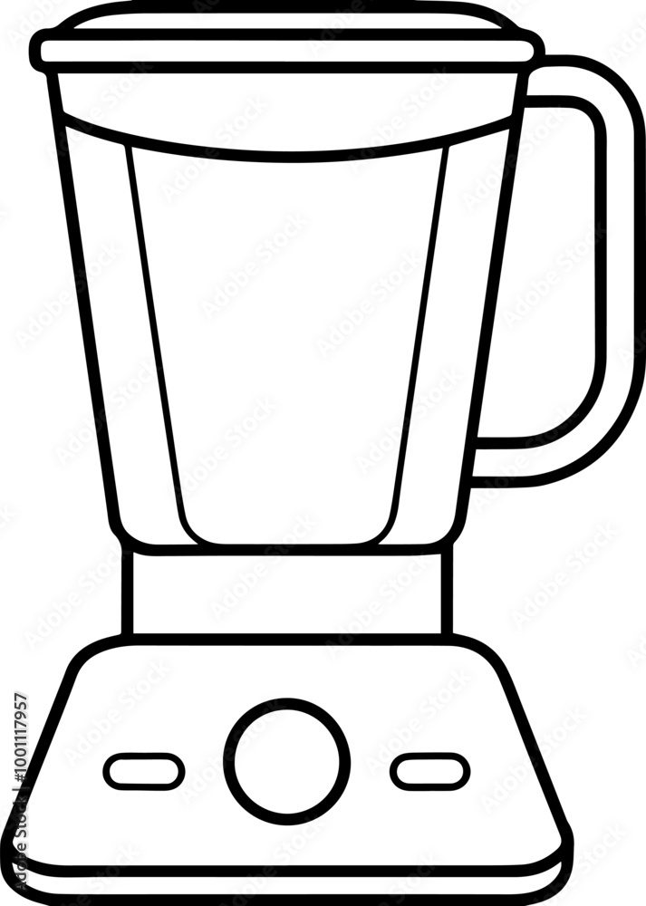 blender outline coloring book page line art vector illustration Stock ...