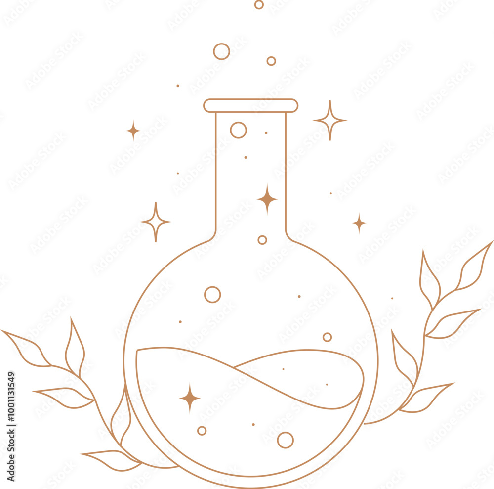 Vector mystic celestial set a with golden outline sand clock, eye ...