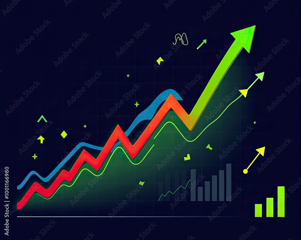 Cartoon illustration of stock market chart Stock Illustration | Adobe Stock
