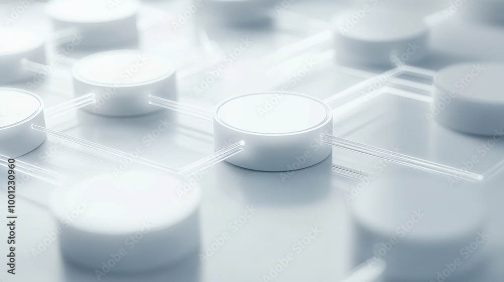 3D visualization of workflow management system, featuring ...