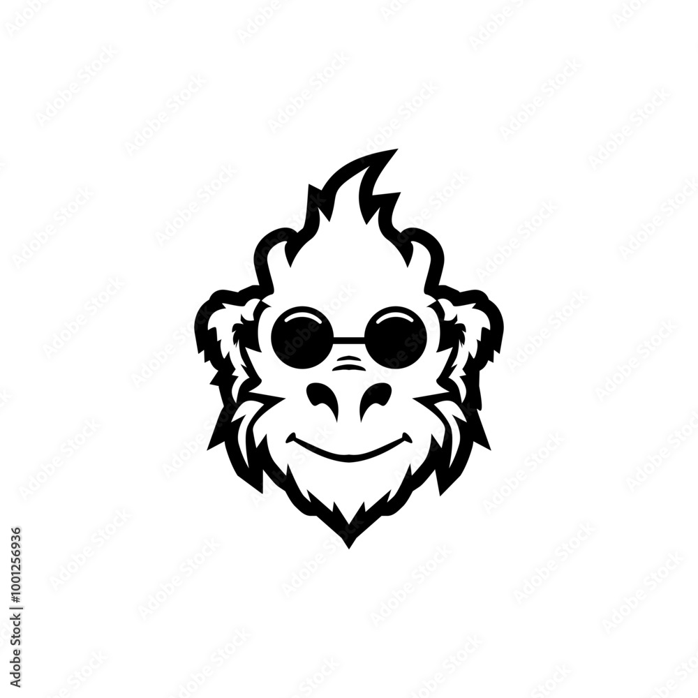 Gorilla face Logo vector clipart Monkey head mascot. Gorilla head icon ...