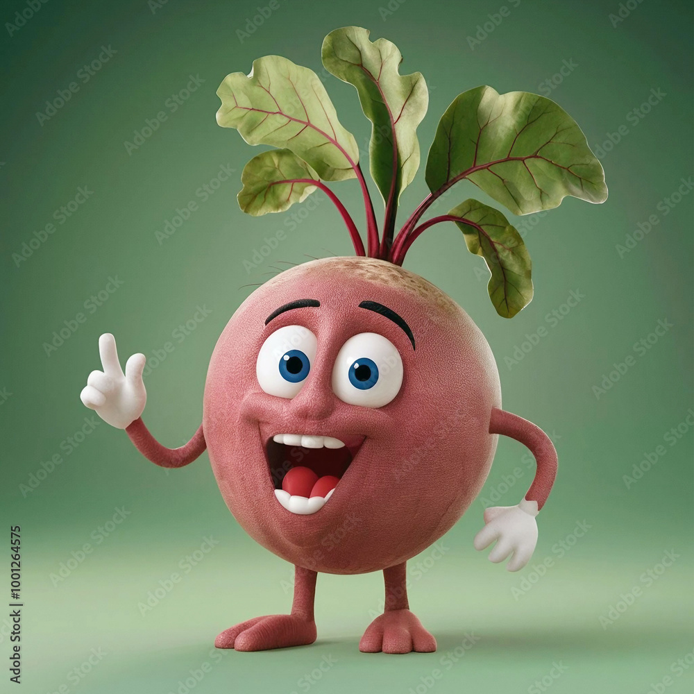 Funny beetroot cartoon illustration Stock Illustration | Adobe Stock