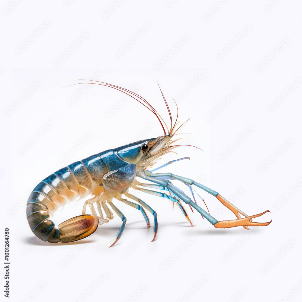 crustacé, crevette, grise, rose, d'douce, , écrevisse, isolé, fruits de ...