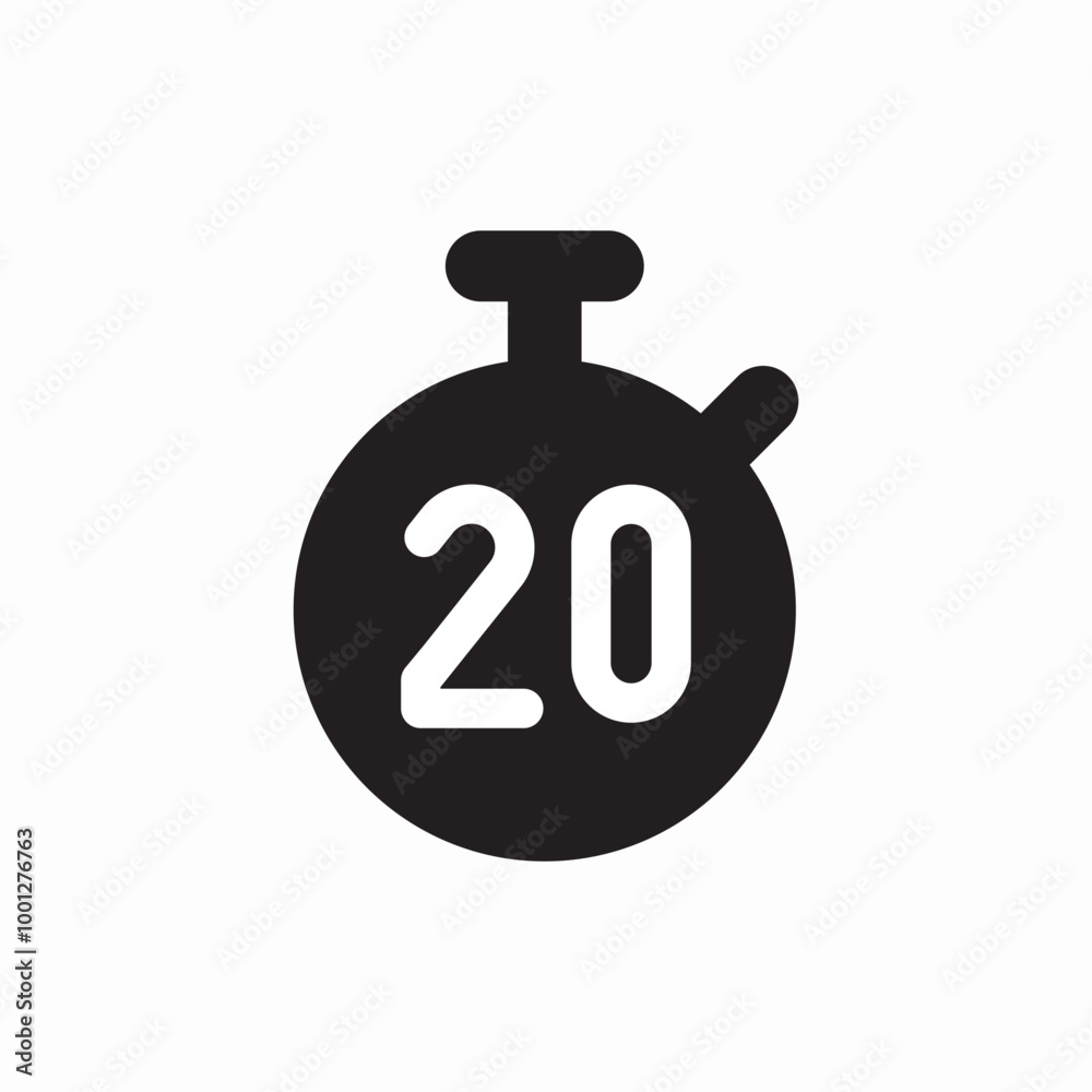 20 minute time stopwatcher icon sign vector Stock Vector | Adobe Stock