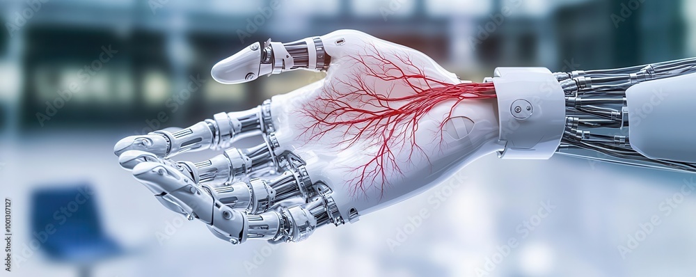 Hyper-realistic biomechanical hand prototype connected to a human nerve ...