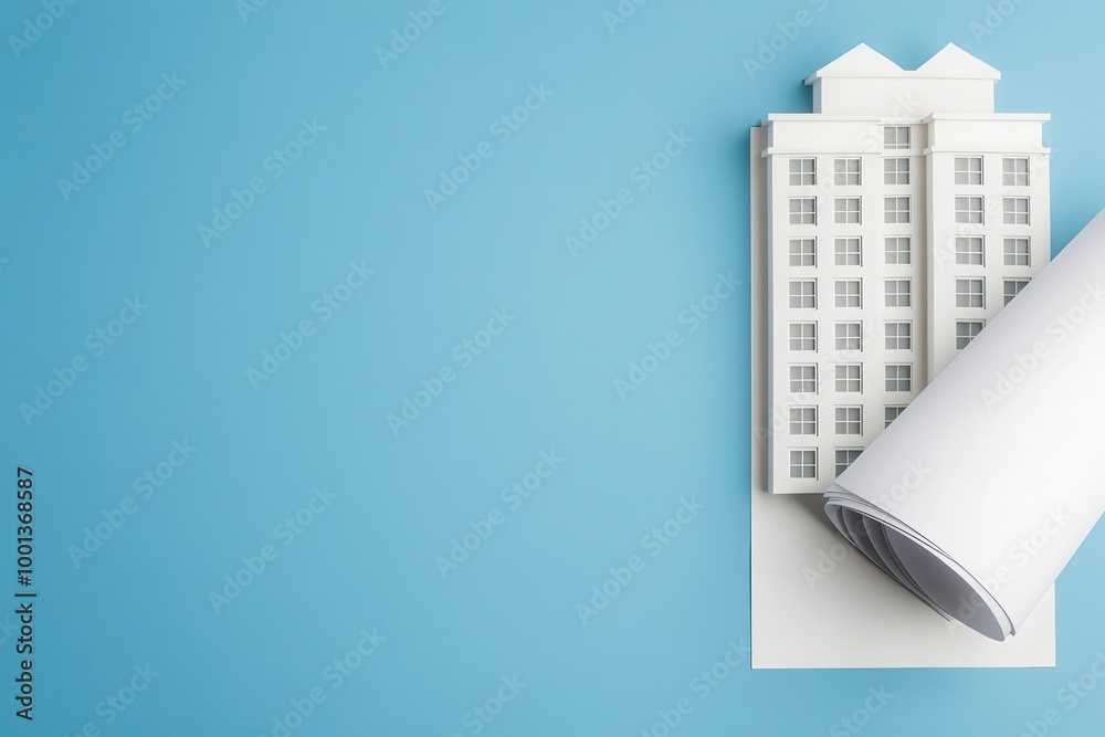 Architectural blueprints of a high-rise office building, including ...