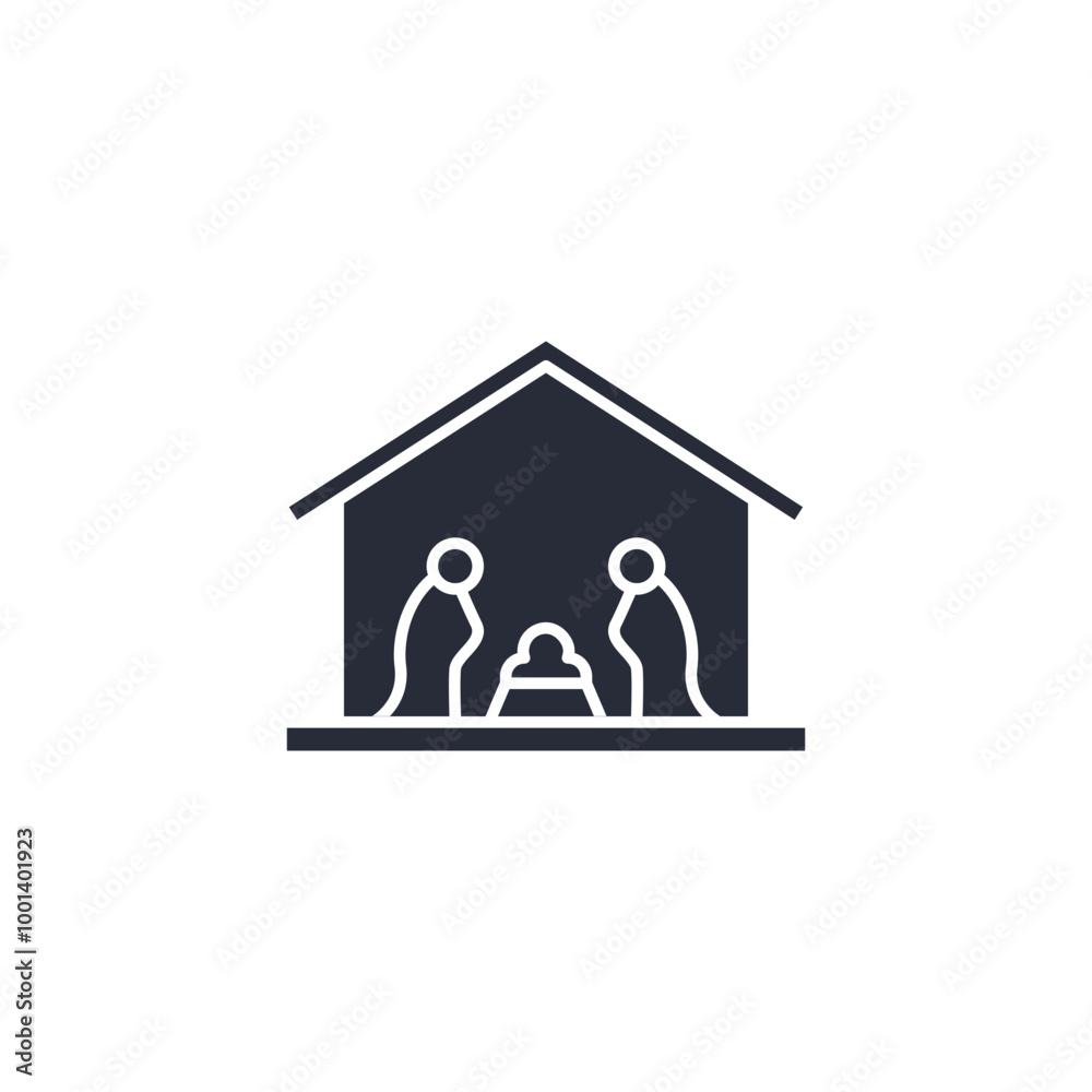 Nativity Scene icon vector illustration. Nativity Scene symbol isolated ...