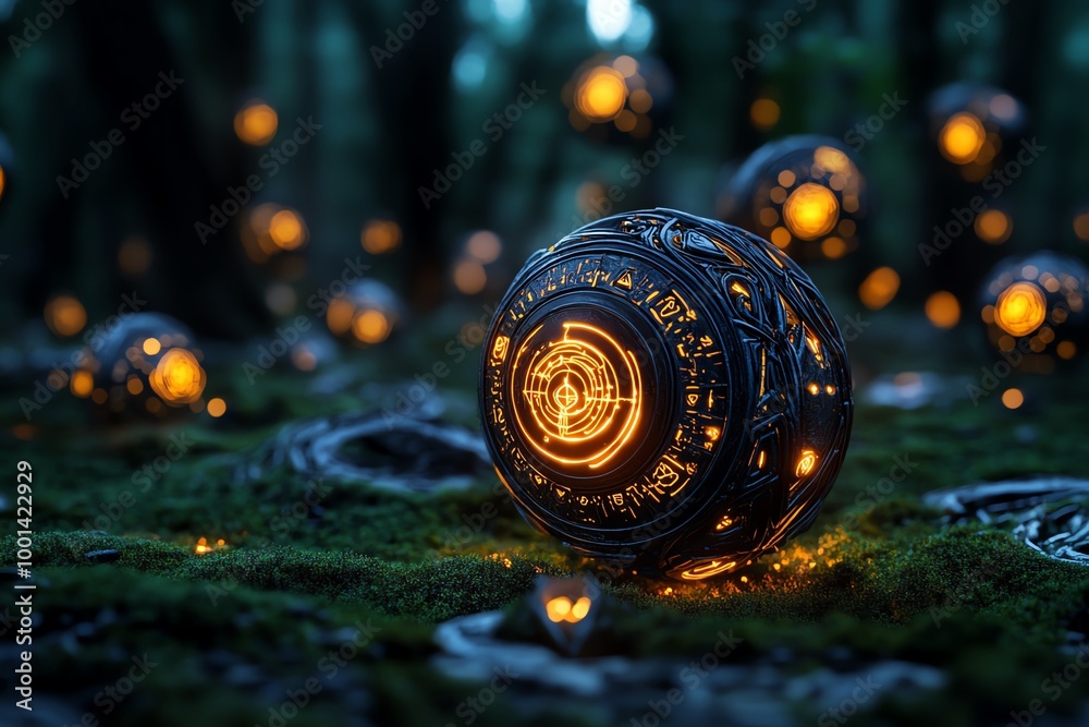 Code and magic intertwined, with glowing runes and symbols representing ...