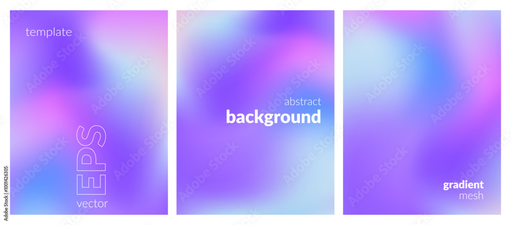 Abstract liquid background. Variation set. Vibrant color blend. Blurred ...