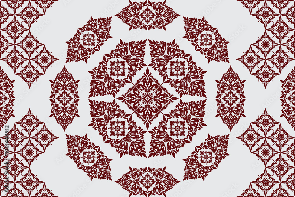 The image is a digital illustration of a symmetrical pattern composed ...