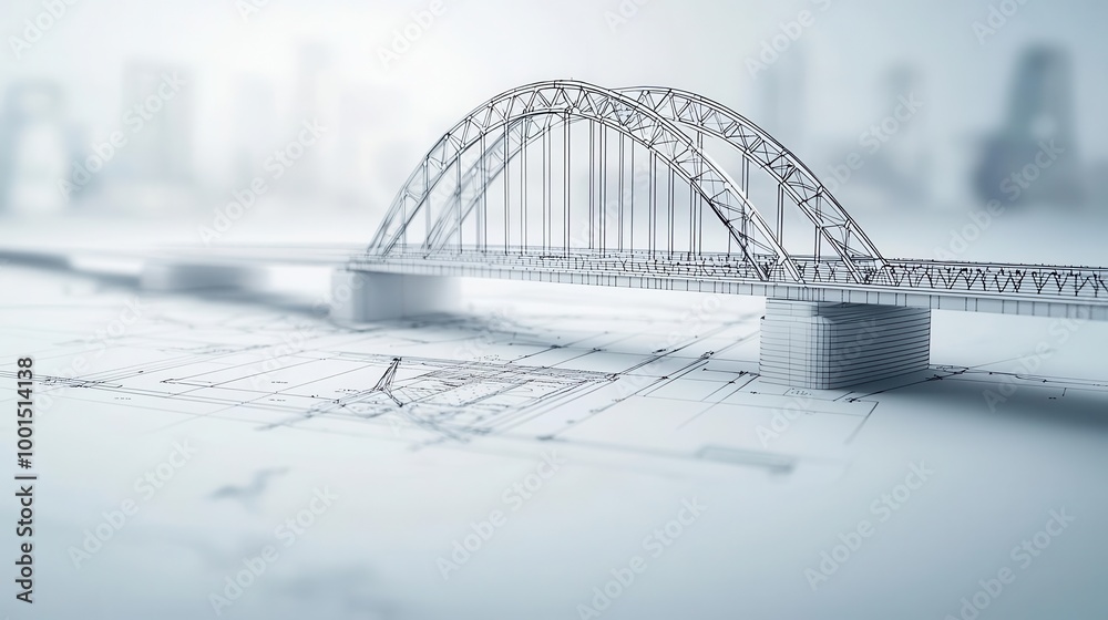 Structural analysis diagram of a bridge under load, Engineering Drawing ...