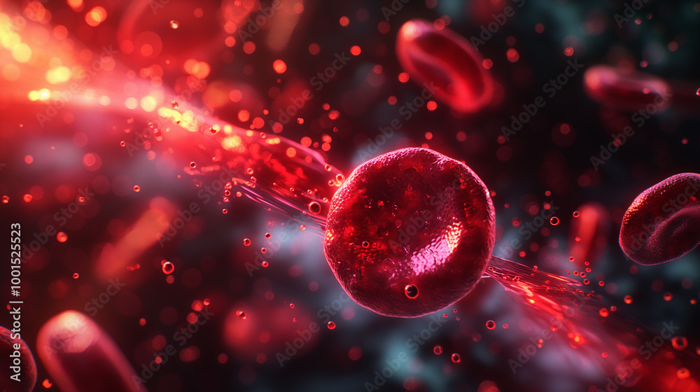 Microscopy view of red blood cells and plasma flow in the healthy human ...