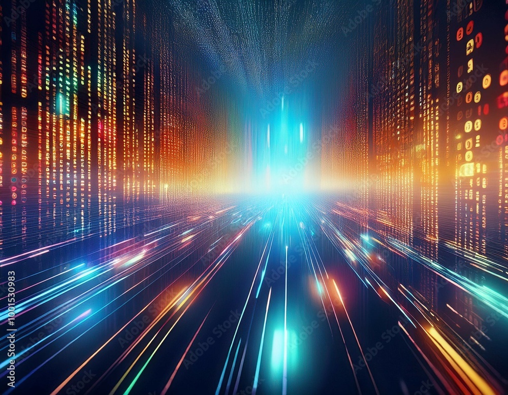 Blurry binary code background Stock Illustration | Adobe Stock