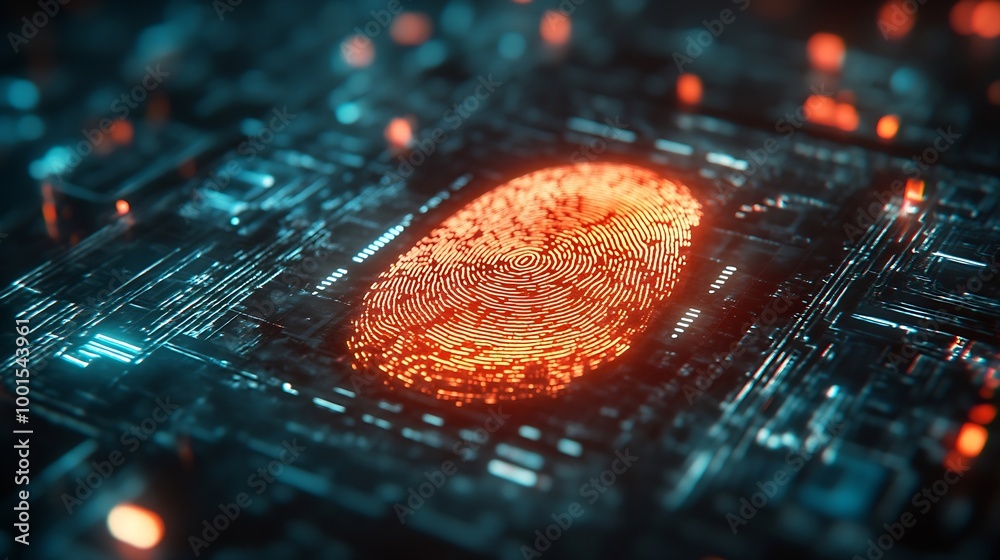 Using fingerprint indentification to personal data access Biometrics security Ekyc innovation ...