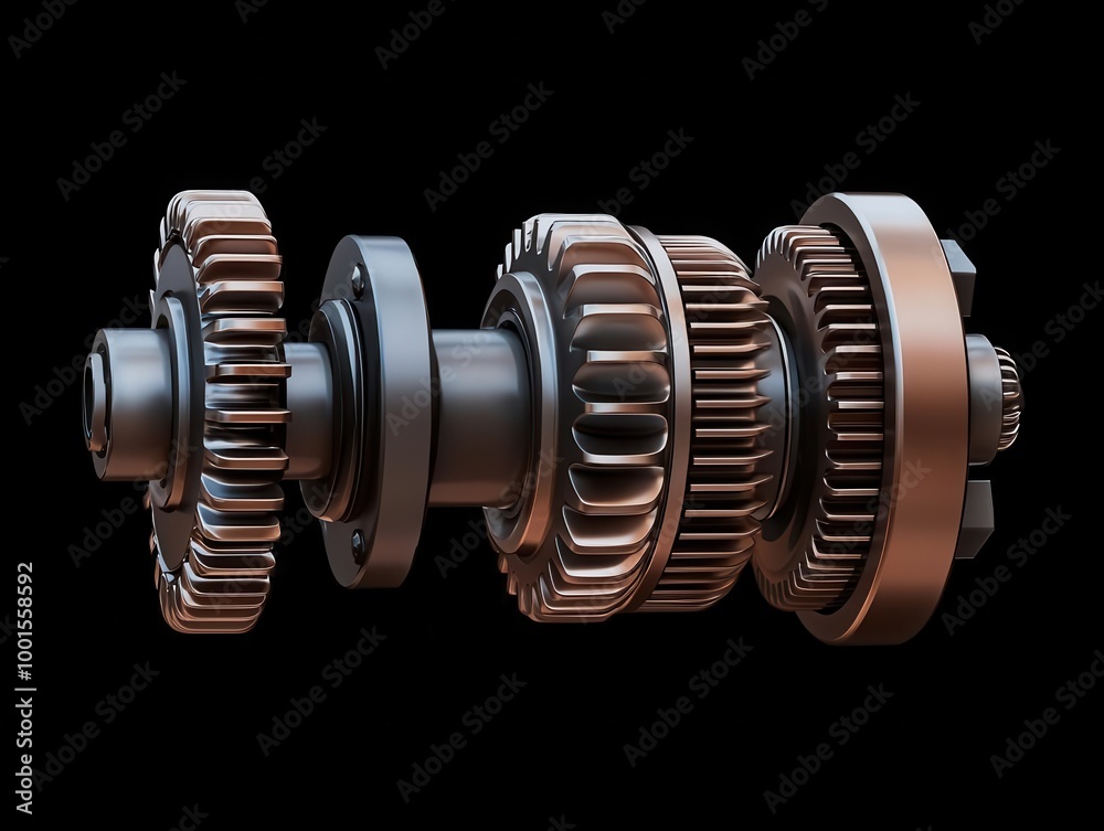 CAD-like render of a crankshaft mechanism, showing angular momentum and ...