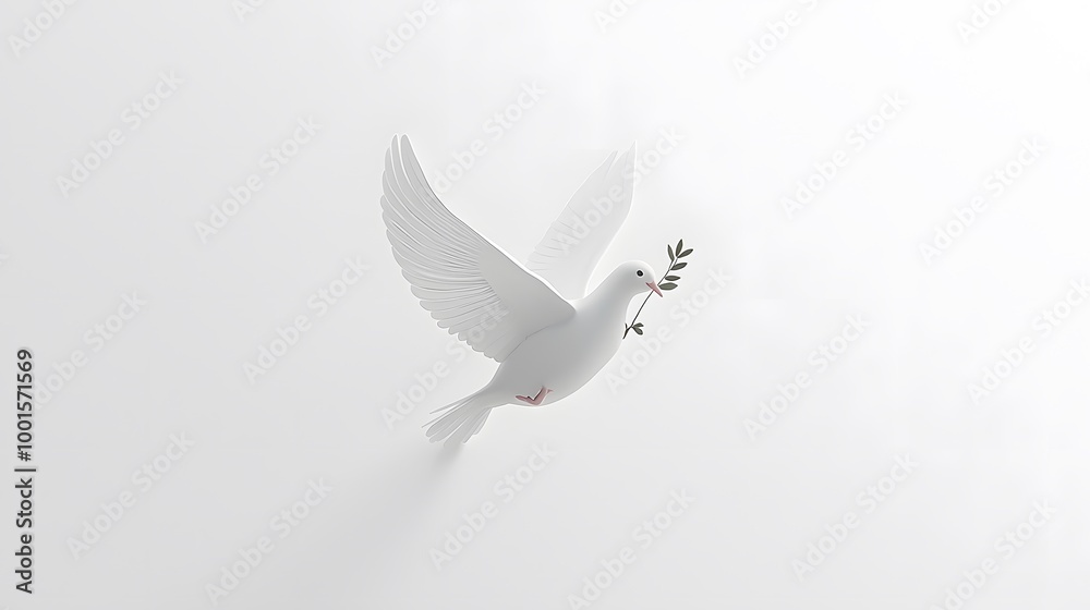 Peace Dove: A simple yet powerful illustration of a white dove carrying ...