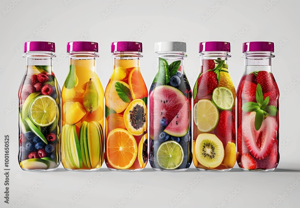 Juice bottle mockup", fruit juice packaging design, colorful glass ...