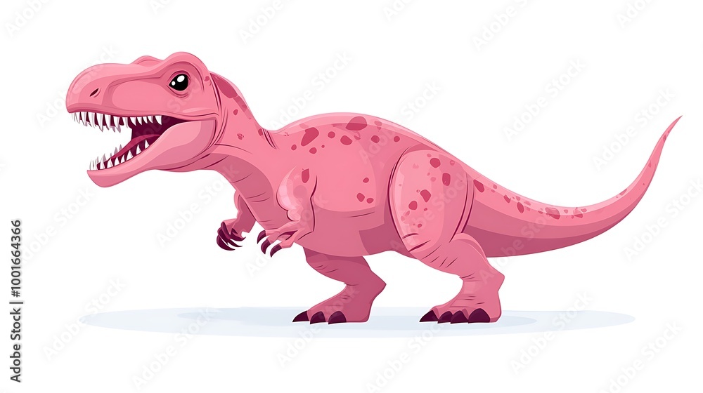 Cute Pink Tyrannosaurus Rex Dinosaur Cartoon Illustration Stock ...