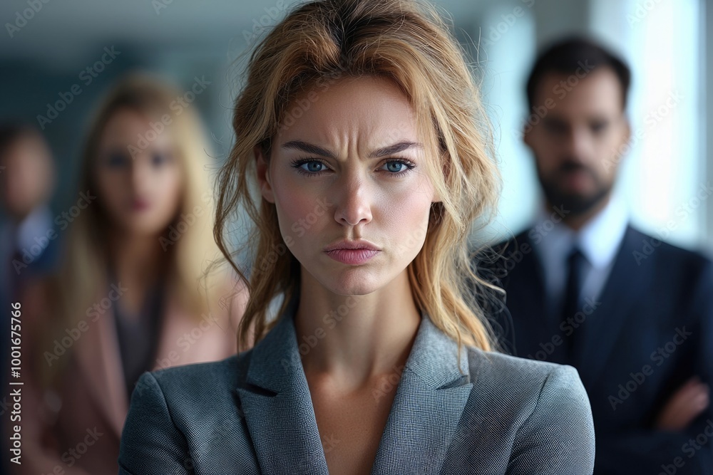 Workplace buzz: business people reacting with gossip, subtle exchanges ...