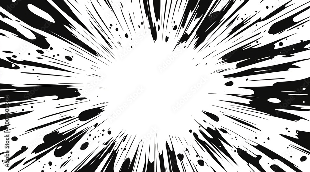 Energetic manga motion effects with comic-style speed lines, action ...