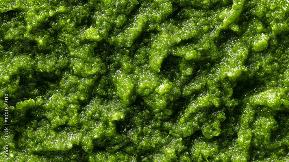 a close-up, top-down view, texture background of broccoli jam spread ...