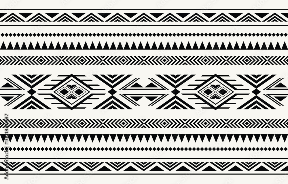 Ethnic tribal african black and white background. Seamless tribal ...
