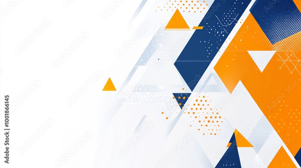 Abstract blue and orange triangle background vector presentation design template Stock ...