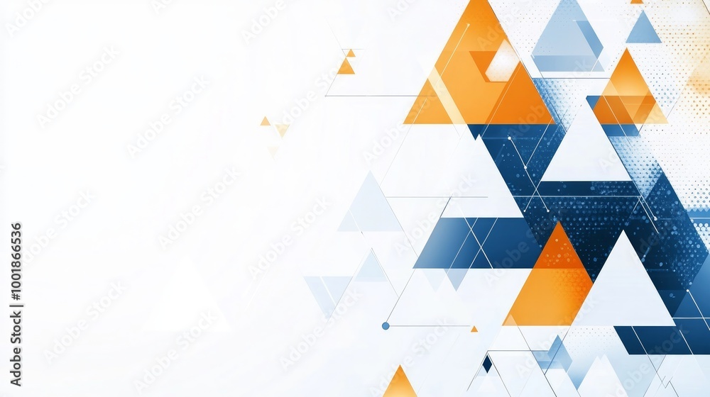 Abstract blue and orange triangle background vector presentation design template Stock ...