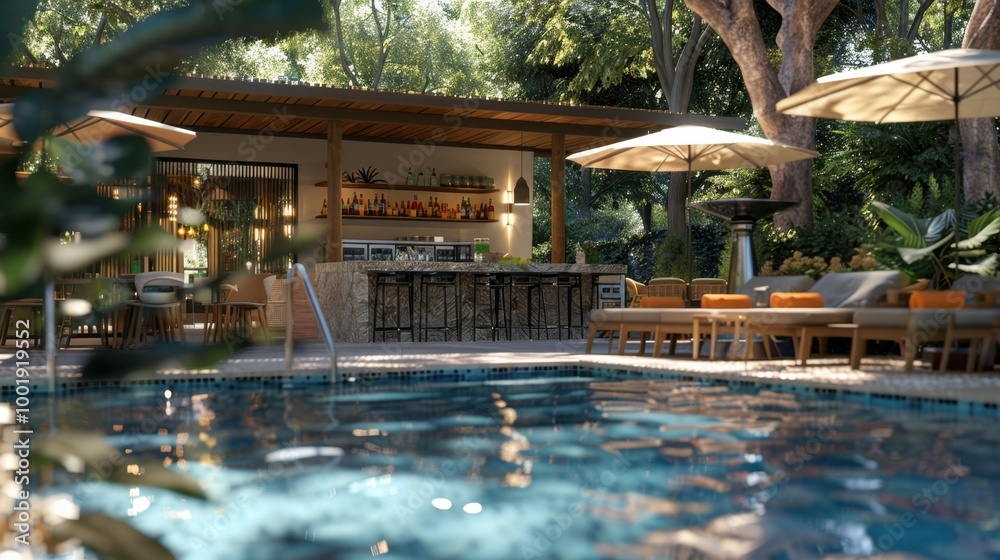 Poolside Cafe: A delightful food stand offering cold drinks, snacks ...