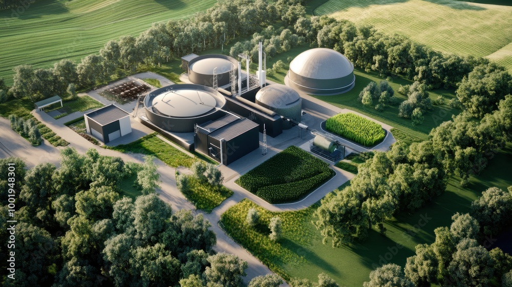 Biogas power plant utilizing agricultural waste to produce clean energy ...